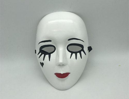 Halloween Masks Face Mime Mask with Black Lips Costume Party Supply